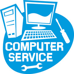 Technical support computer service concept gear Vector Image
