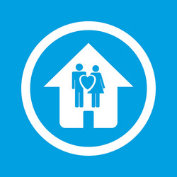 Grey family house sign icon Royalty Free Vector Image