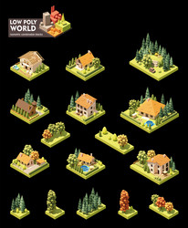 Isometric small town map Royalty Free Vector Image