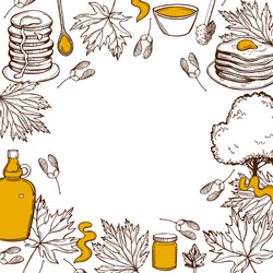 Maple syrup set frame Royalty Free Vector Image
