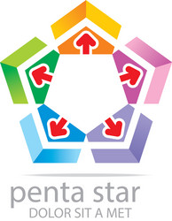Penta house arrow design icon symbol star Vector Image