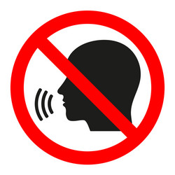 No conversation sign in red crossed out circle Vector Image