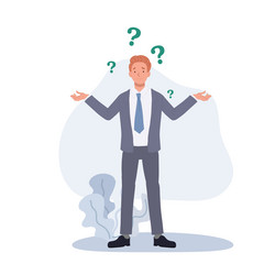 Thinking help confused businesspeople asking Vector Image