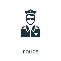 Police brutality icon monochrome simple sign from Vector Image
