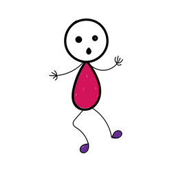 Stick figure happy jumping celebrating Royalty Free Vector
