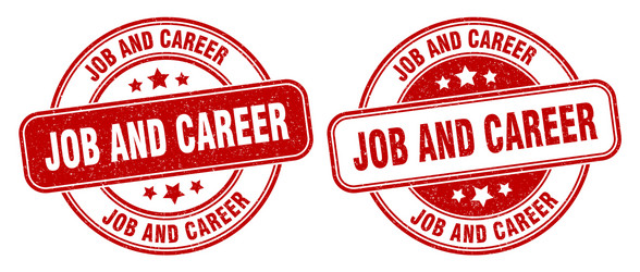 Job and career stamp job and career label round Vector Image