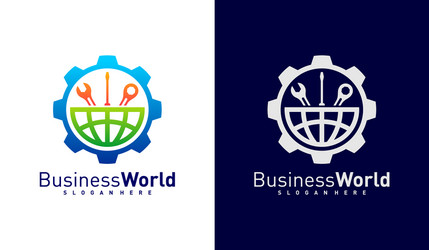 Mechanic world logo template creative Royalty Free Vector