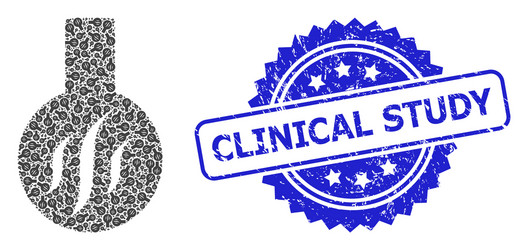 Clinical study watermark stamp Royalty Free Vector Image