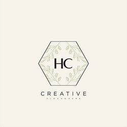 Hc initial letter flower logo template premium art