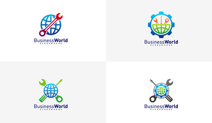 Mechanic world logo template creative Royalty Free Vector