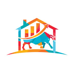 Financial bull logo design template Royalty Free Vector