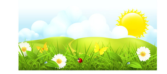 Cartoon spring landscape Royalty Free Vector Image