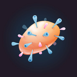 Cartoon 3d model hiv virus immunodeficiency Vector Image