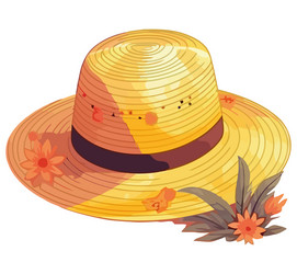 Cute elegant beach hat Royalty Free Vector Image