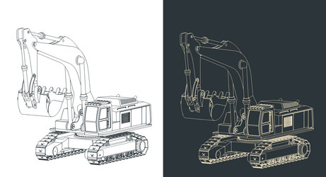 Autocad Drawing Of A Backhoe