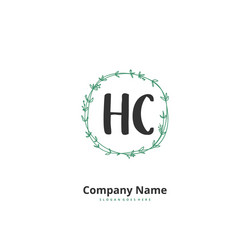H c hc initial handwriting and signature logo Vector Image