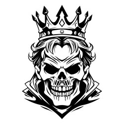 Angry skull with tuque drawing design black Vector Image