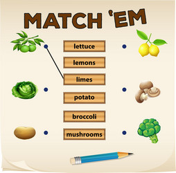 Matching game with fresh fruits Royalty Free Vector Image