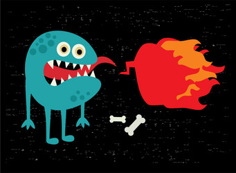 Cool monsters with fire Royalty Free Vector Image