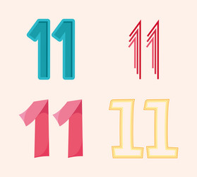 Nice number eleven Royalty Free Vector Image - VectorStock