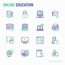 Online education icons sketch Royalty Free Vector Image