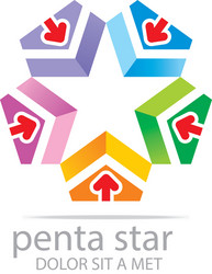 Penta house arrow design icon symbol star Vector Image