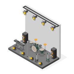Rock music isometric Royalty Free Vector Image