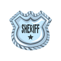 Silver sheriff shield badge american justice Vector Image