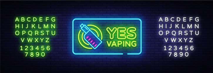 Yes vaping neon sign zone vaping neon sign Vector Image