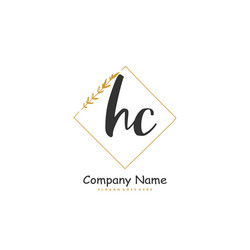 H c hc initial handwriting and signature logo Vector Image