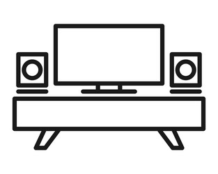 Home theater system icon tv set symbol creative Vector Image