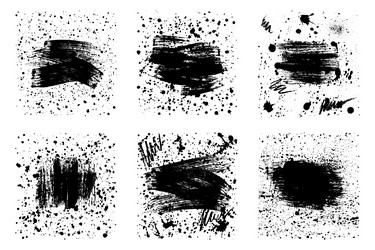 Black paint ink brush stroke Royalty Free Vector Image