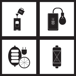 Concept flat icons in black and white mobile Vector Image
