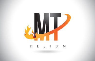Tm t m letter modern logo design with yellow Vector Image