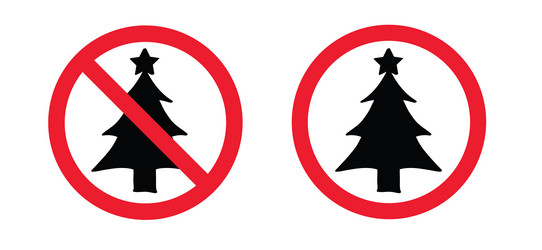 No christmas trees is forbidden Royalty Free Vector Image