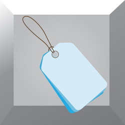 Rectangle shaped label attached black string Vector Image