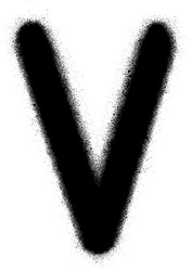 Sprayed v font graffiti in black over white Vector Image