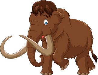 Cartoon mammoth isolated on white background Vector Image