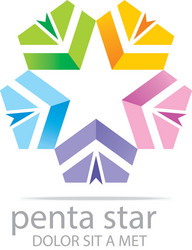 Penta house arrow design icon symbol star Vector Image