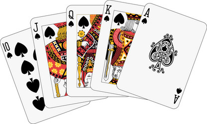 Royal flush spades Royalty Free Vector Image - VectorStock
