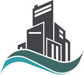 Swoosh modern building icon Royalty Free Vector Image