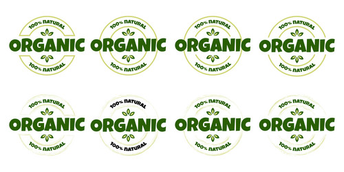 Organic and natural products sticker Royalty Free Vector