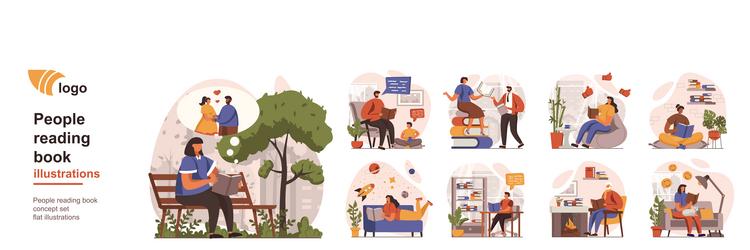 People Reading Vector Images (over 36,000)