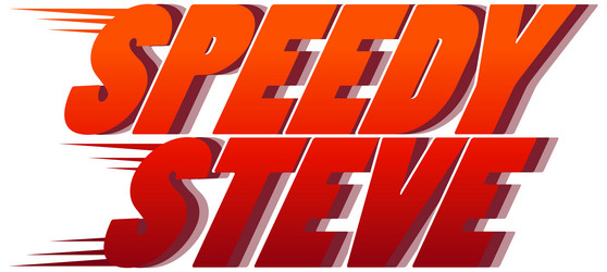 Speedy steve logo text design Royalty Free Vector Image
