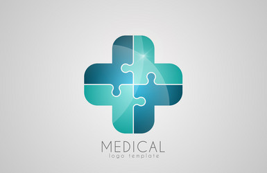Abstract medical logo puzzle medicine Royalty Free Vector