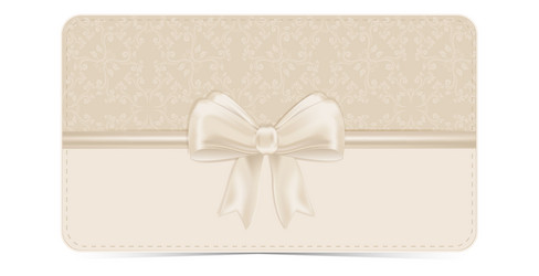 Beautiful beige gift bow Royalty Free Vector Image
