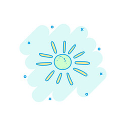 Cartoon hand drawn sun icon in comic style Vector Image