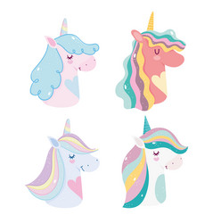 Unicorn dream big rainbow magic poster design Vector Image
