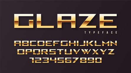 Shiny golden display font design alphabet Vector Image