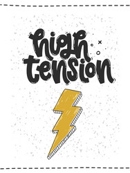 High tension lettering Royalty Free Vector Image